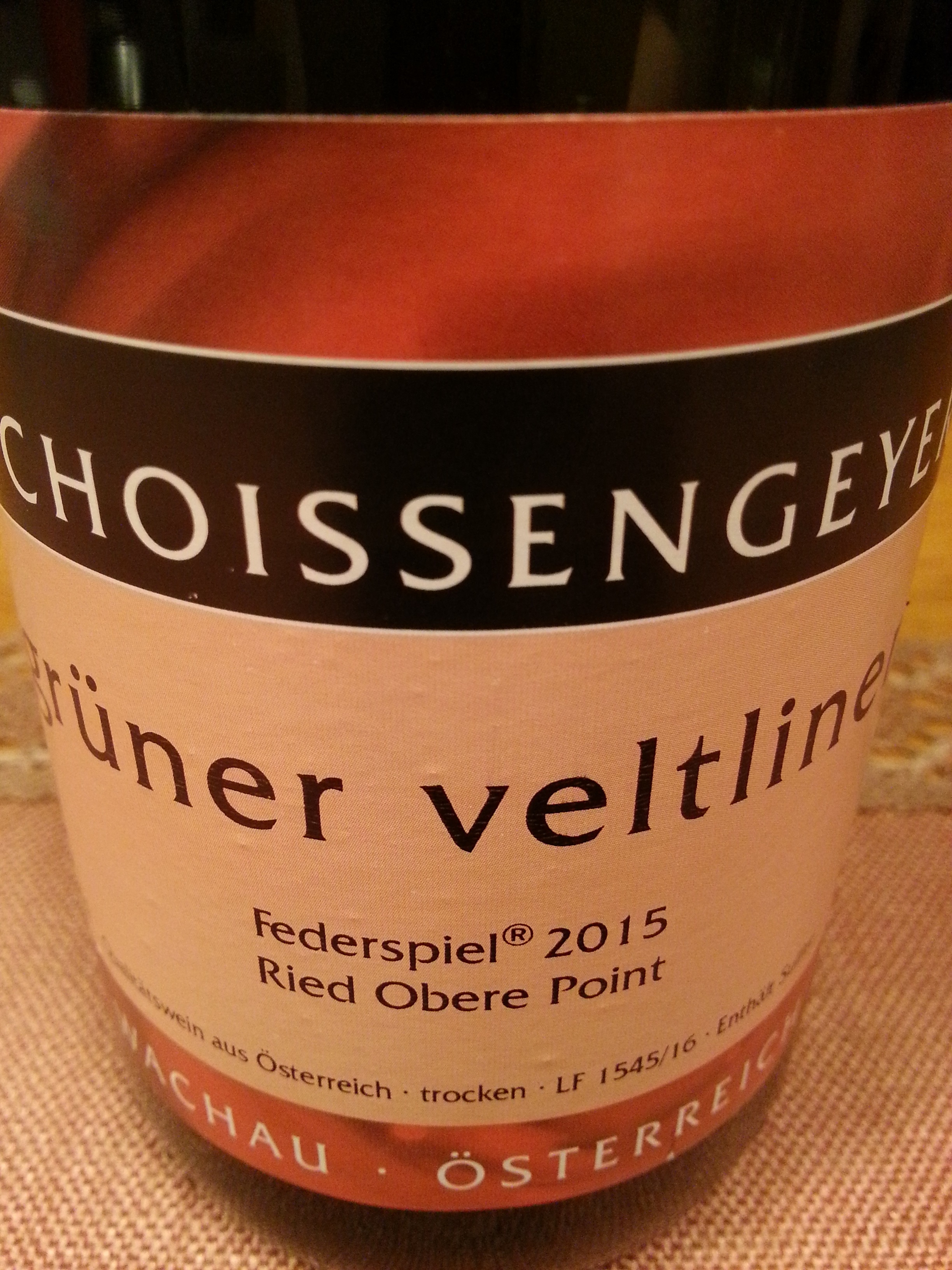 2015 Grünver Veltliner Federspiel Obere Ried Point | Schoissengeyer – VAAV