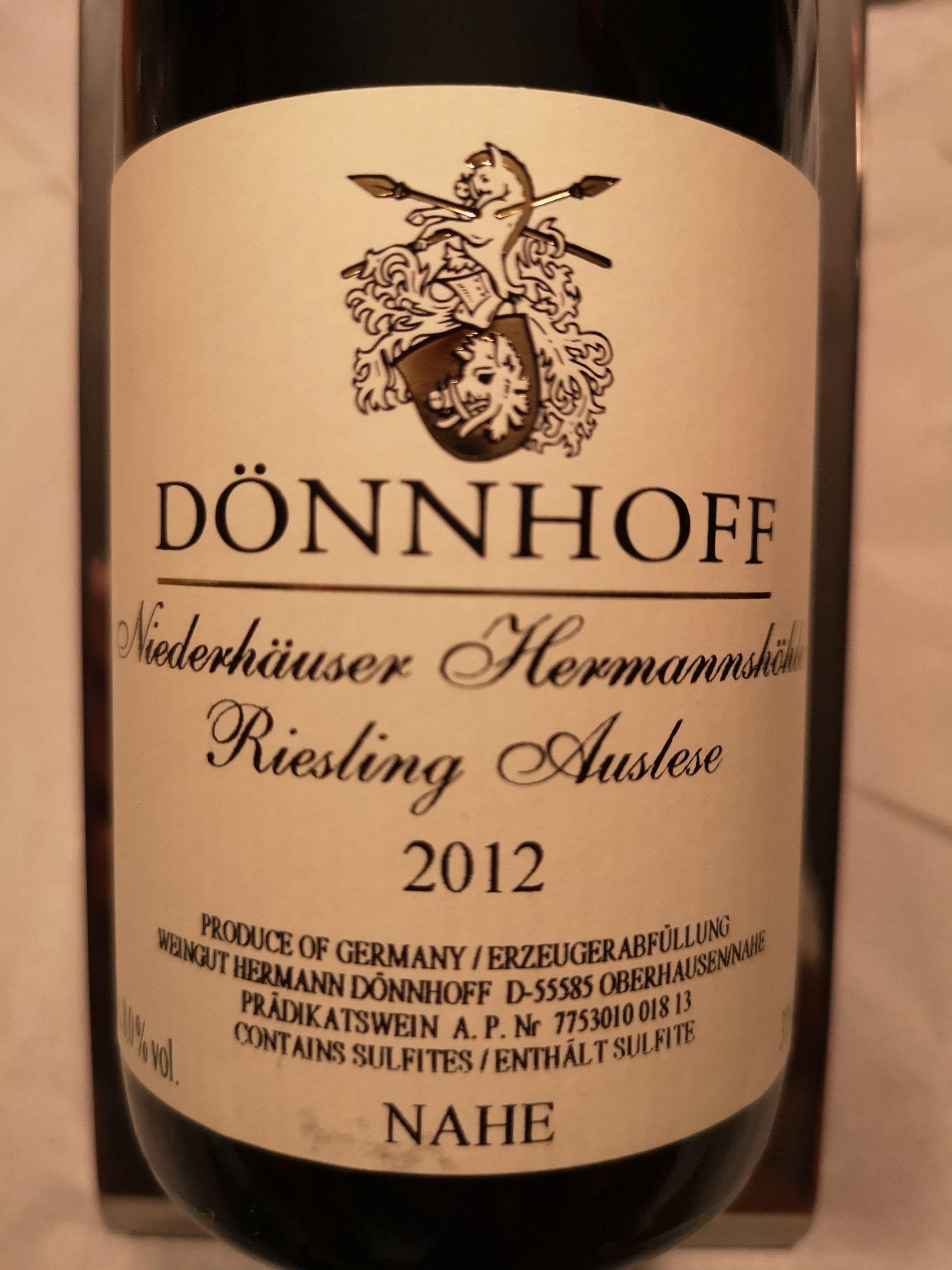 2012 Riesling Hermannshöhle Auslese Goldkapsel | Dönnhoff – VAAV
